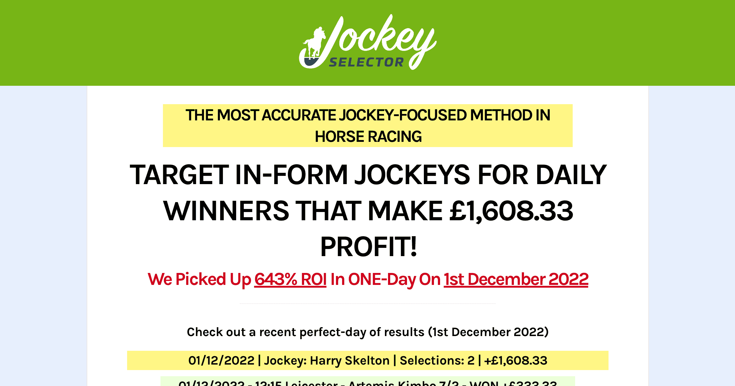 Jockey Selector - Horse Racing Tips by Dominic Shaw